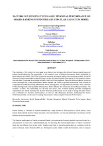 FACTORS INFLUENCING THE ISLAMIC FINANCIAL PERFORMANCE ON SHARIA BANKING IN INDONESIA BY CIRCULAR ...